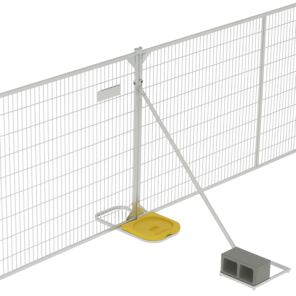 Temporary Fence Wind Brace Stabilizers & Earth Anchors