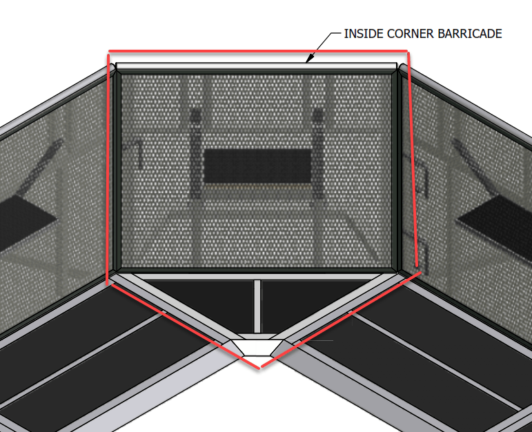 Concert Front-of-Stage Barrier INSIDE CORNER CSB2