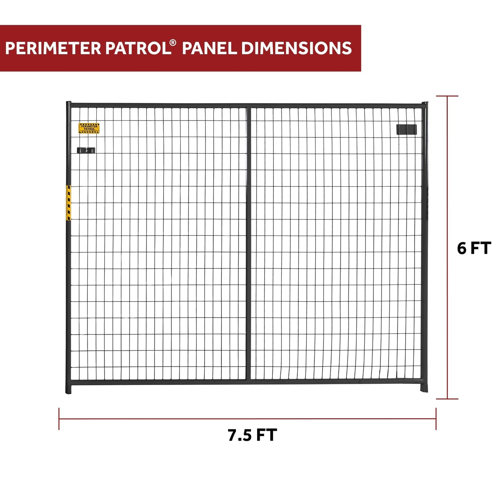 Perimeter Patrol® Security Fence Single Panel 6'x7.5' Black