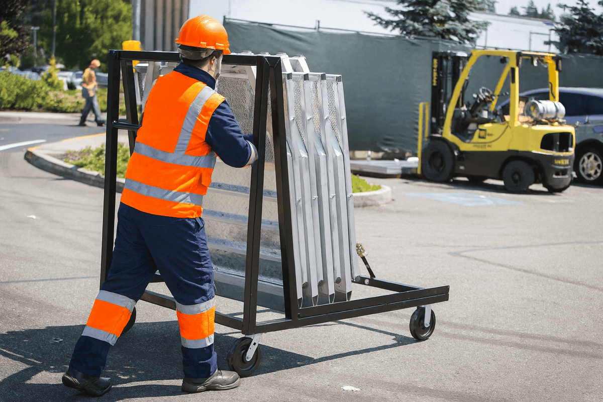 Stage Barrier Transport & Storage Cart 5, 8, 10 Capacity