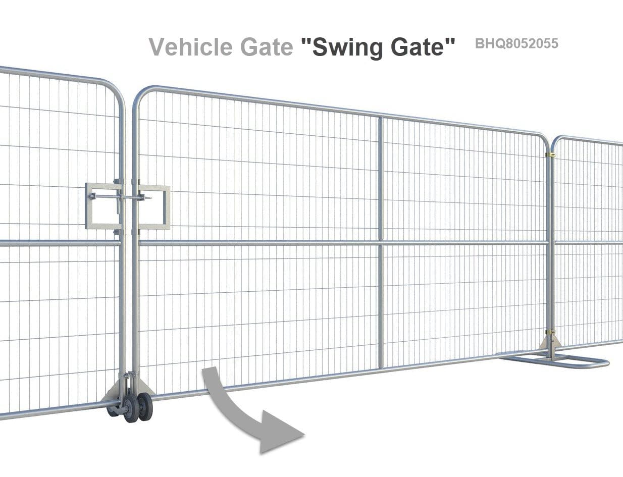 Temporary Fence Swing Gate Kit – Vehicle Access (24 ft Opening) BHQ805