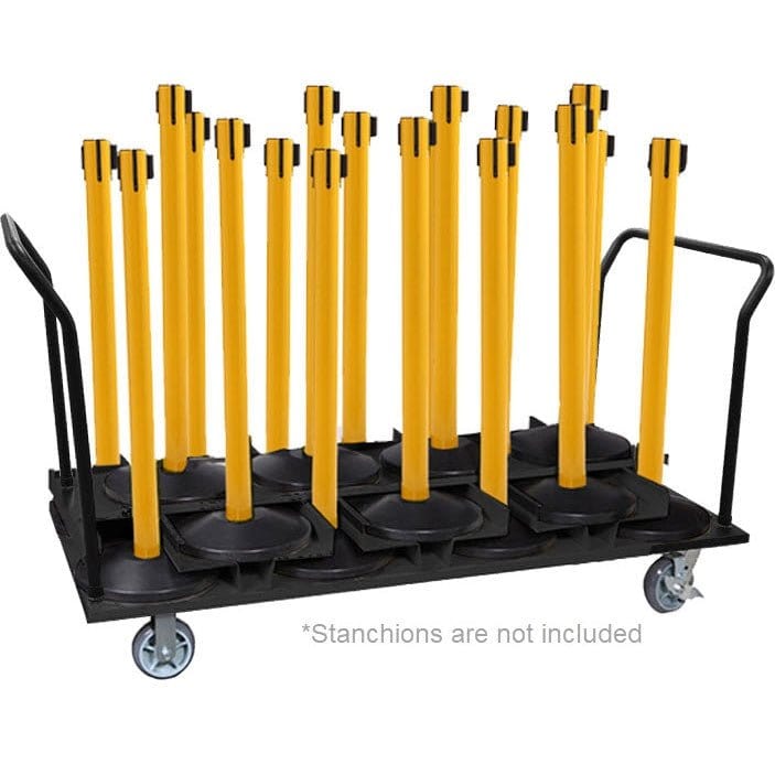 18 Stanchion Cart with Dual Handle (Vertical) — BarrierHQ.com