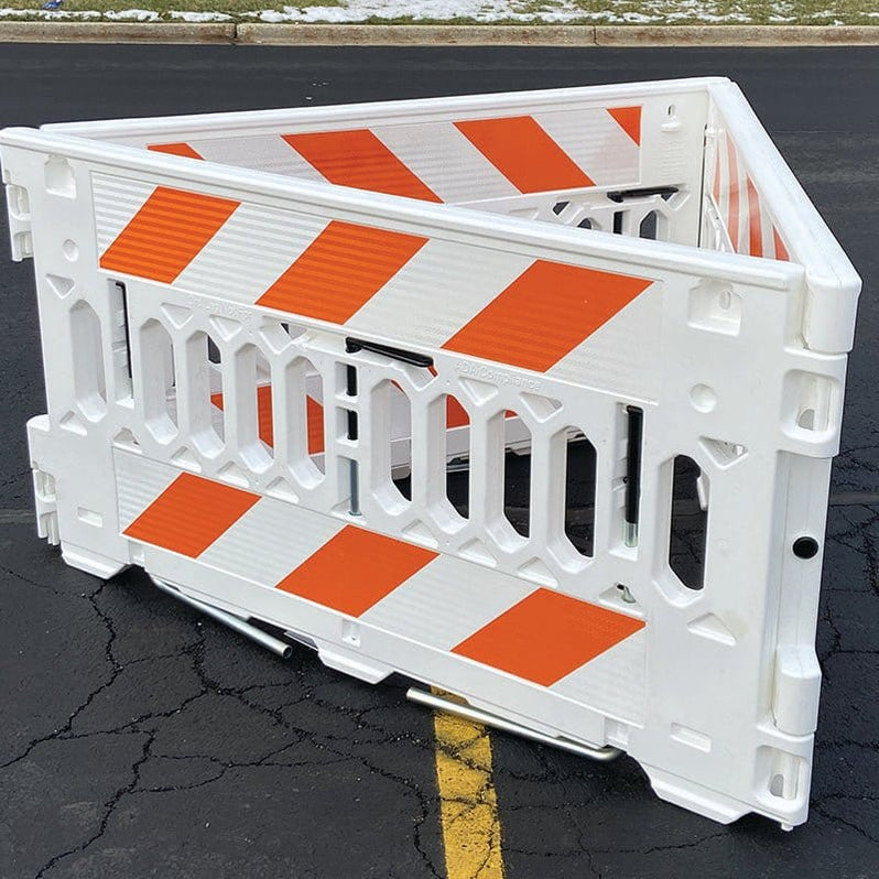 ADA-Compliant Pedestrian Barricade "Pathcade" by Plasticade 72"L x 38 ...