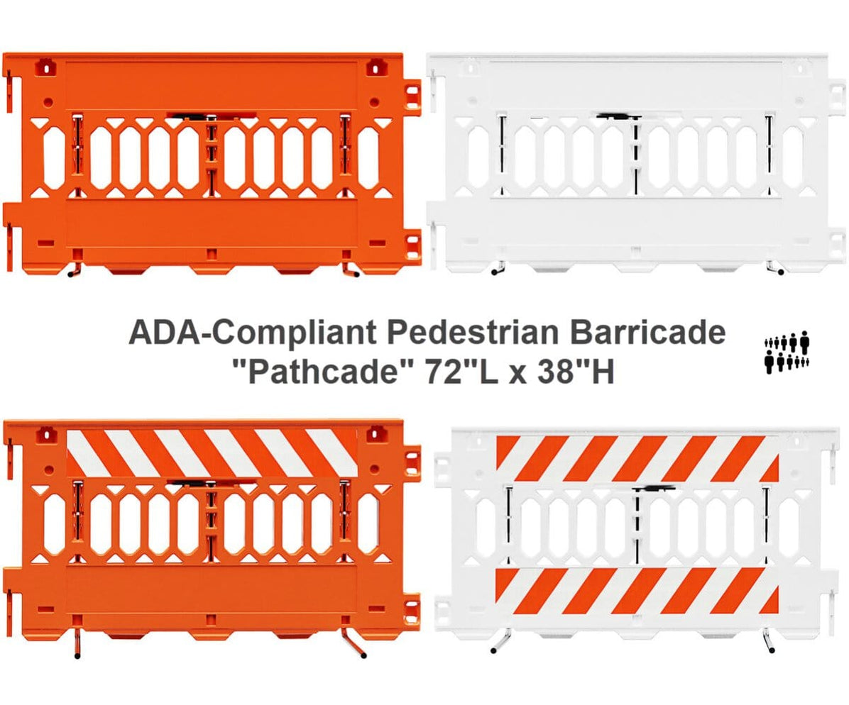 ADA-Compliant Pedestrian Barricade "Pathcade" by Plasticade 72"L x 38 ...