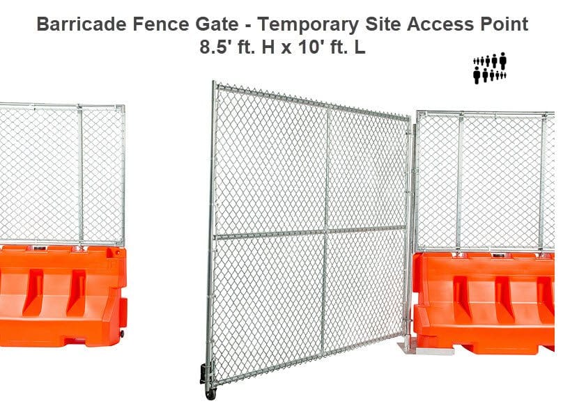 Barricade Fence Gate - Temporary Site Access Point — BarrierHQ.com