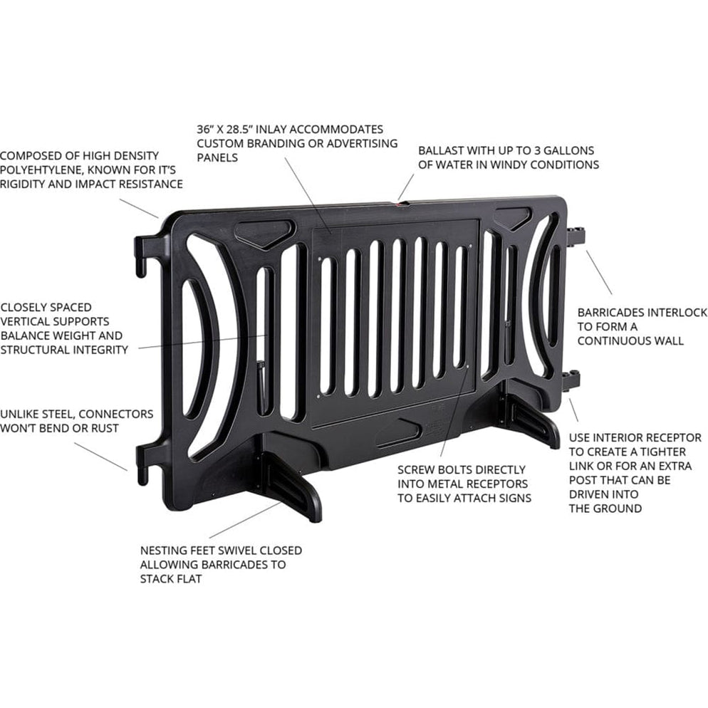 Blue Plastic Fillable Crowd Control Barricade OTW