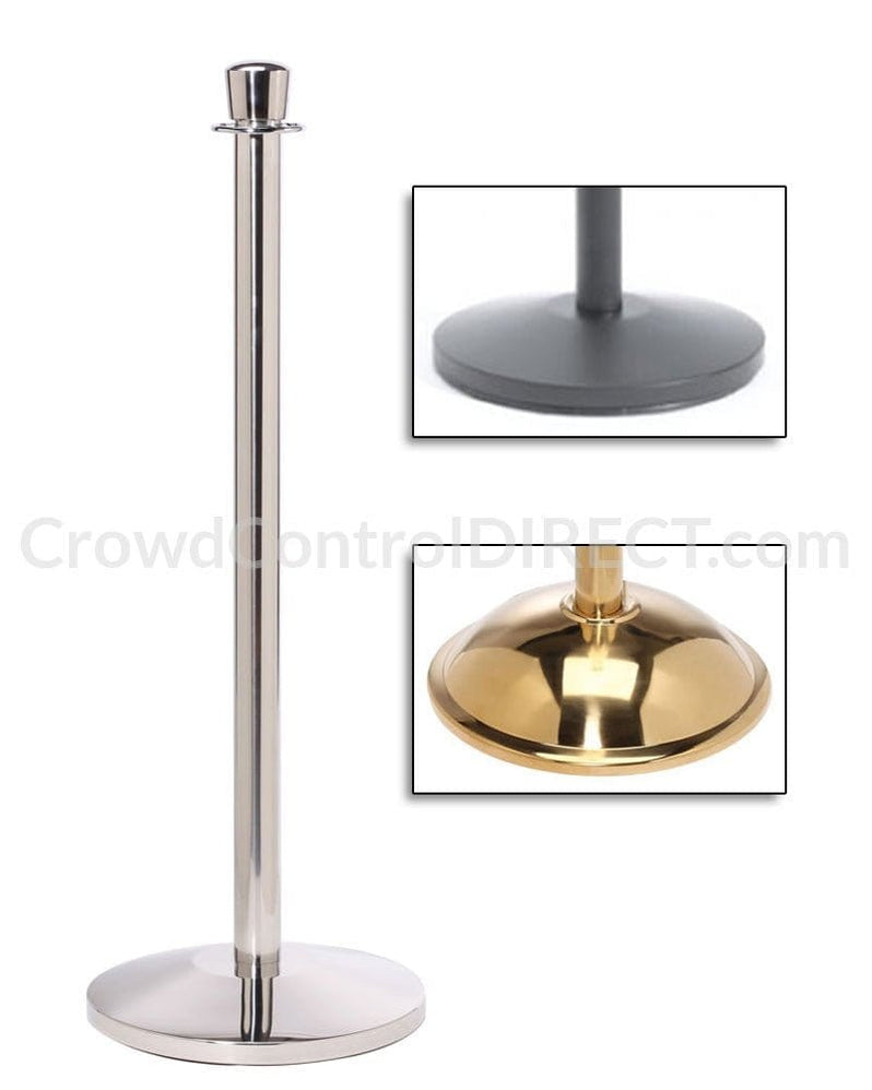 "Q-Cord" Museum Stanchion with Retractable 7' Cord, Stainless Steel, 20 ...