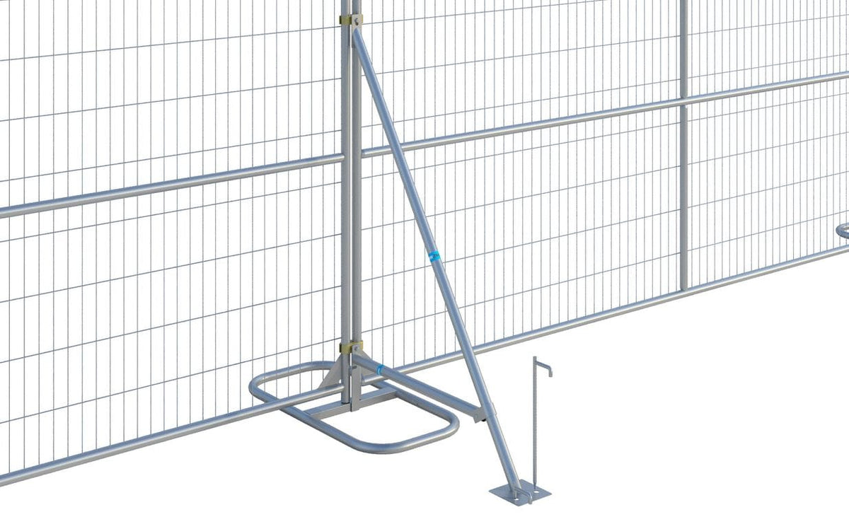 Fence Stabilizer with Brace Assembly (Full Set) — BarrierHQ.com