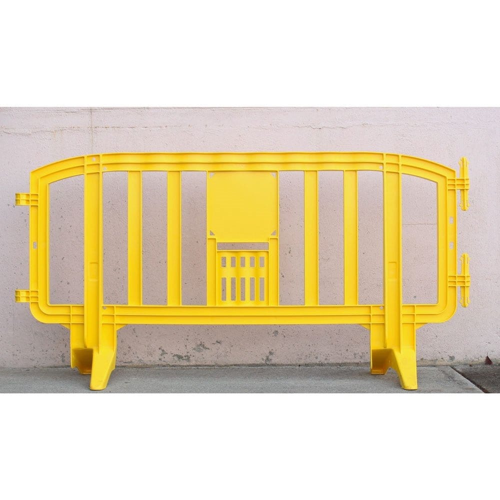 Movit 78" Portable Plastic Crowd Control Barriers Yellow — BarrierHQ.com
