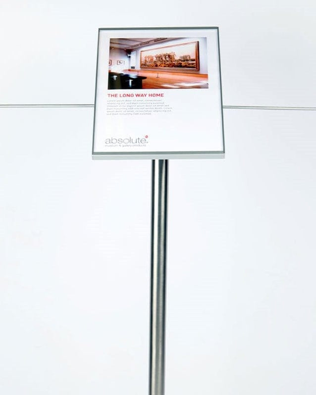 Museum & Art Gallery Stanchion Signage, 45 degree angle — BarrierHQ.com