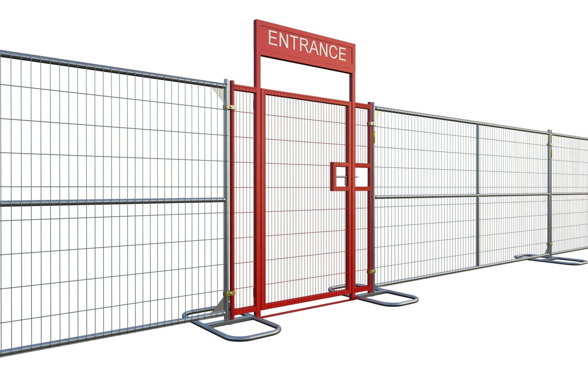Pedestrian Gate for Temporary Fence, Red, Anti Climb