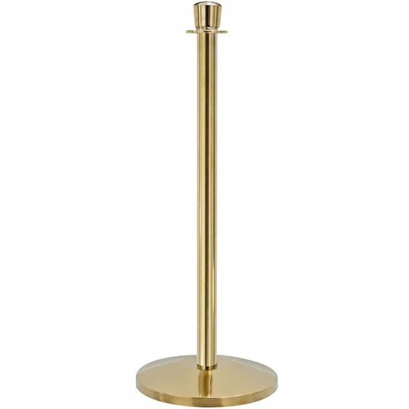 QueueWay Classic Rope Stanchion, Polished Brass Effect