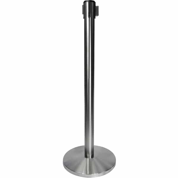 QueueWay PLUS Tension Belt Stanchion Satin Chrome Post 10 ft Belt