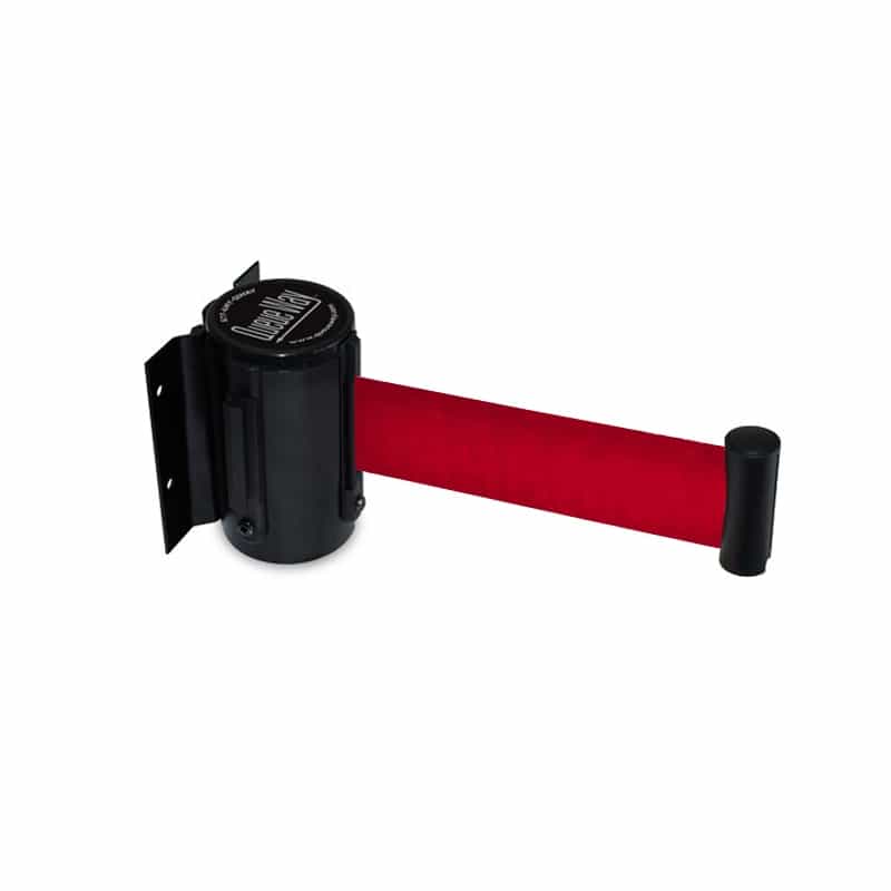 QueueWay Wall Mounted Retractable Belt, RED 7.5' ft.