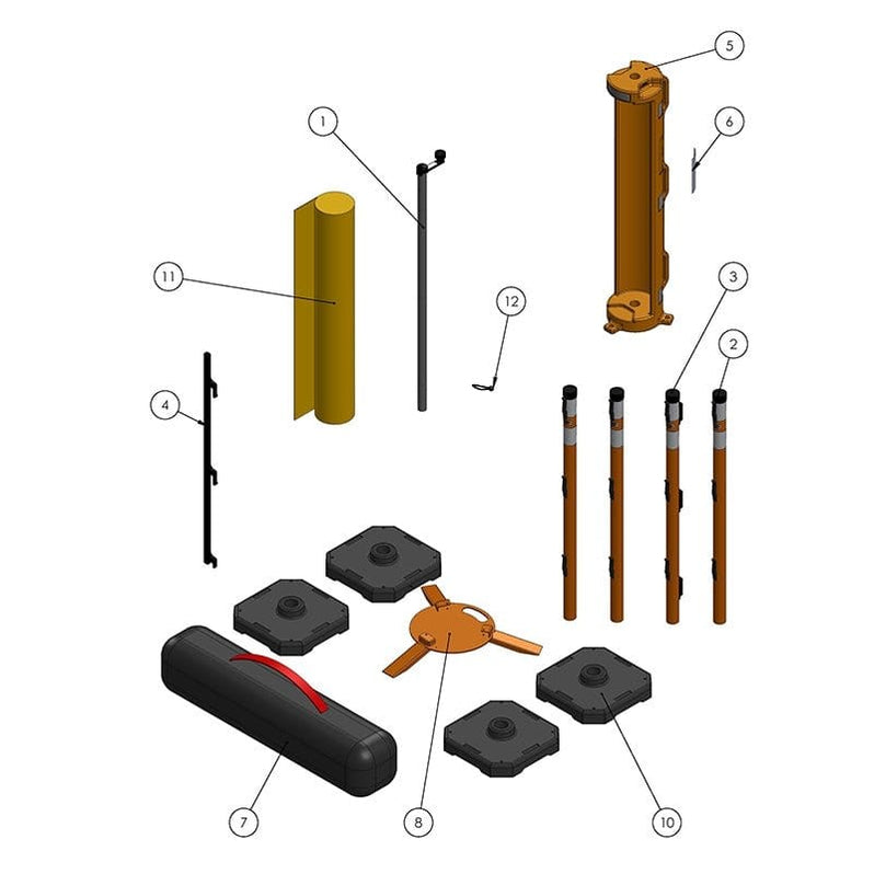 RapidRoll Outdoor Portable Barrier System 50 3 Legged System