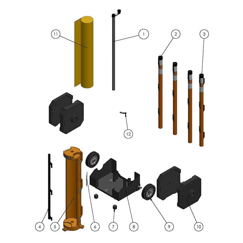 RapidRoll Outdoor Portable Barrier System 50 Wheeled System