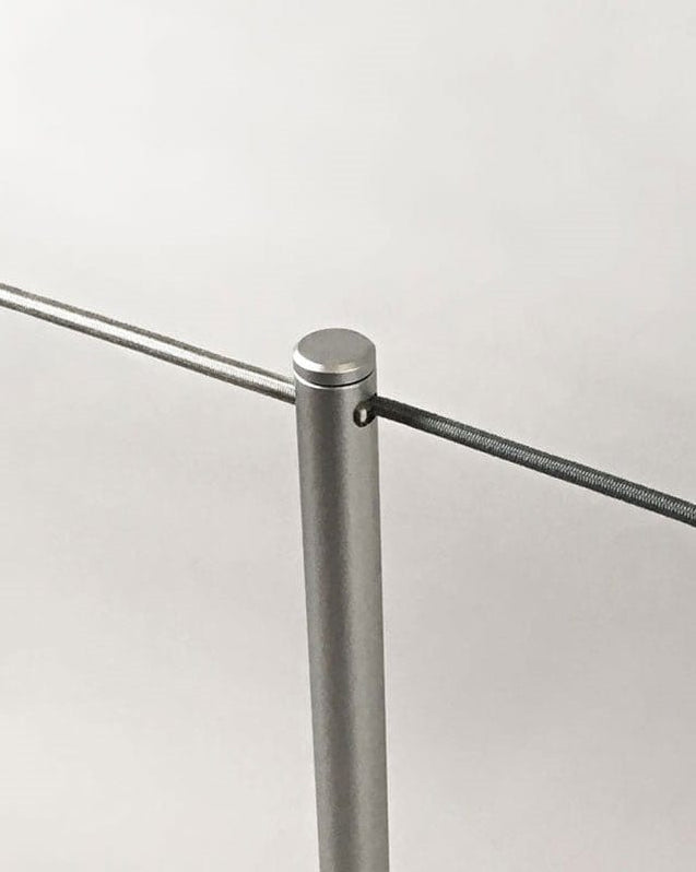 Set of 10 - Museum & Art Gallery Stanchion, 16" Tall, Silver Anodized — BarrierHQ.com
