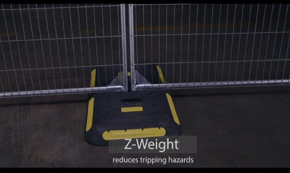 Temporary Fence Leg Weight 27 lbs Z-Weight (Pallet of 72) — BarrierHQ.com