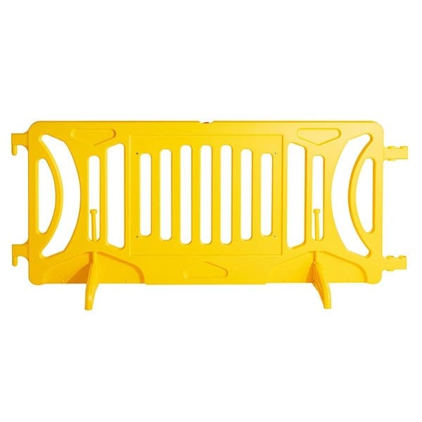 Yellow Plastic Fillable Crowd Control Barricade OTW - BarrierHQ.com