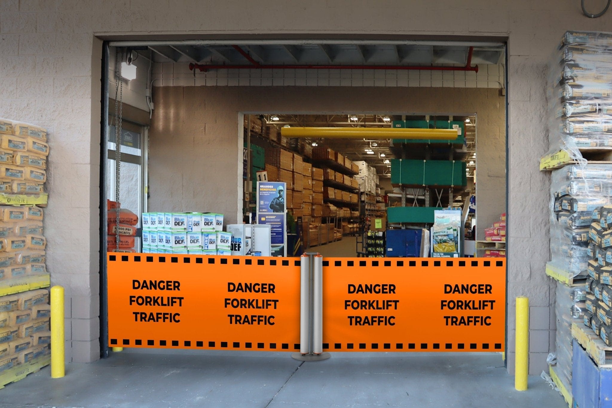 ZonePro Barrier Retractable 3' Wide CUSTOM Banner DUAL 24' — BarrierHQ.com