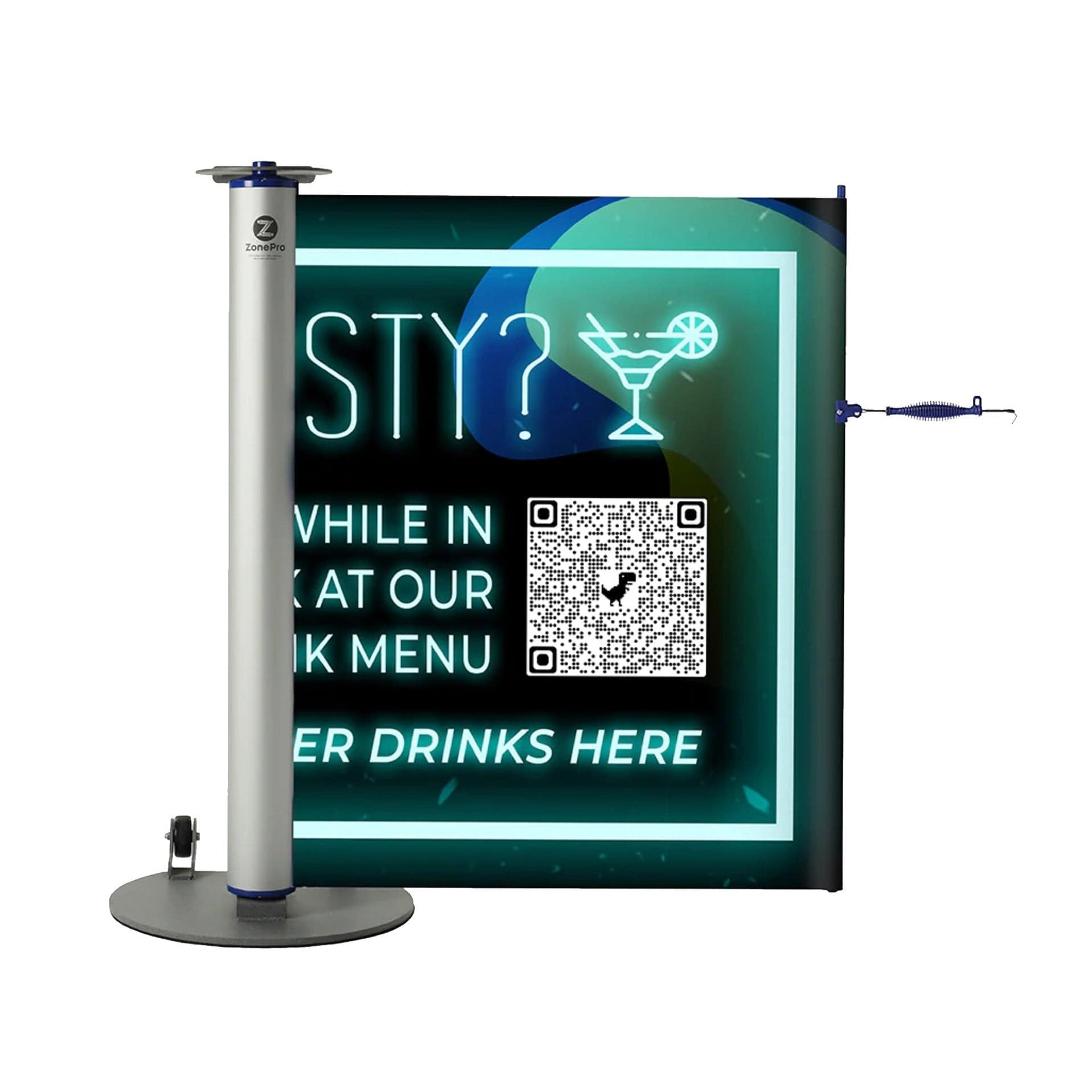 ZonePro Barrier Retractable 3 Wide CUSTOM Banner SINGLE 12 Long