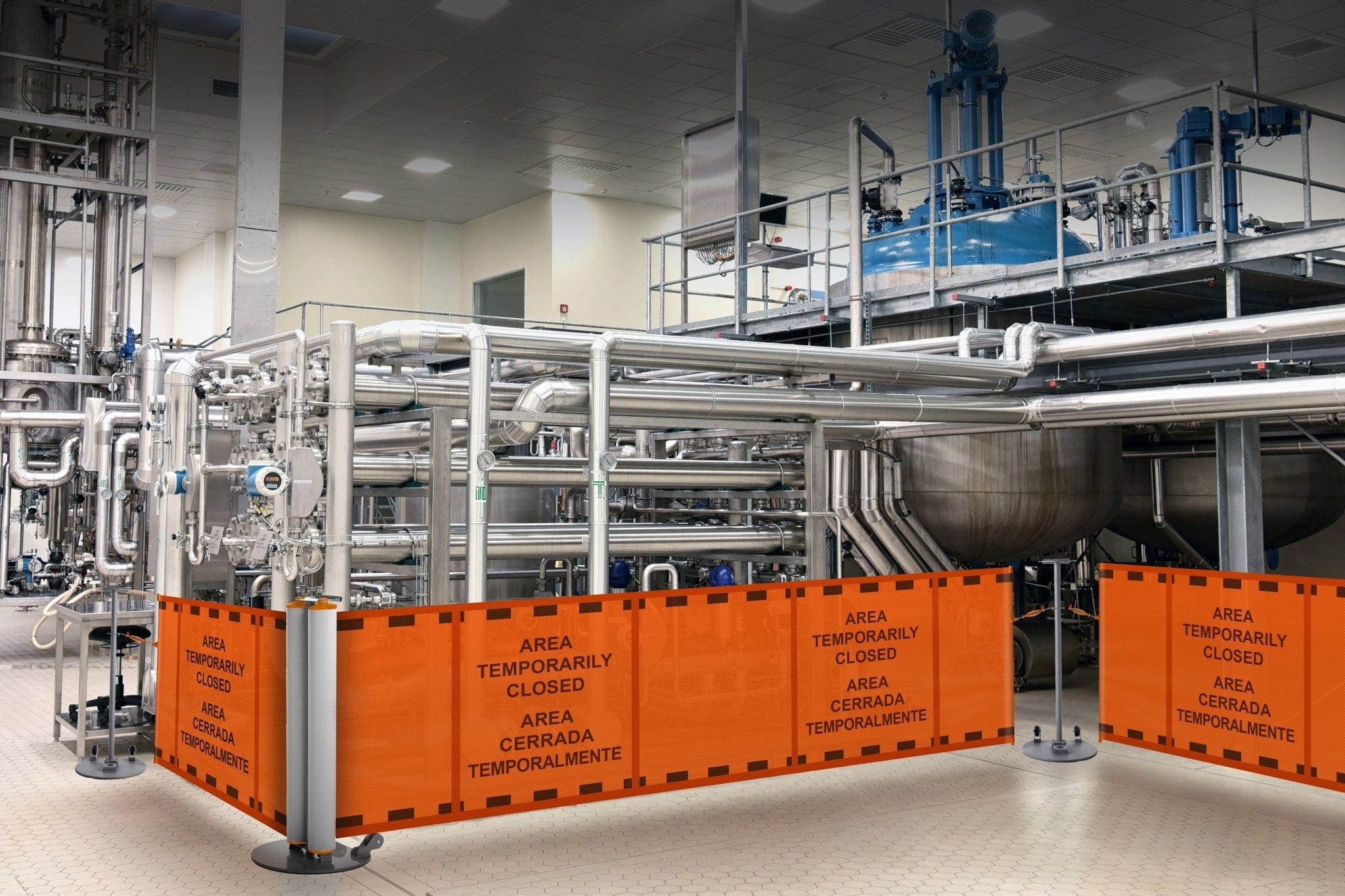 ZonePro Barrier Retractable 3' Wide SAFETY Banner, DUAL 28' Long ...