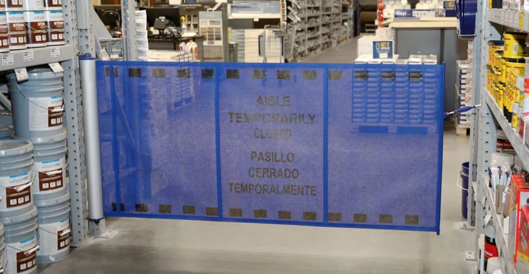 ZonePro Wall Mounted Fixed Retractable SAFETY Banner 14 Long