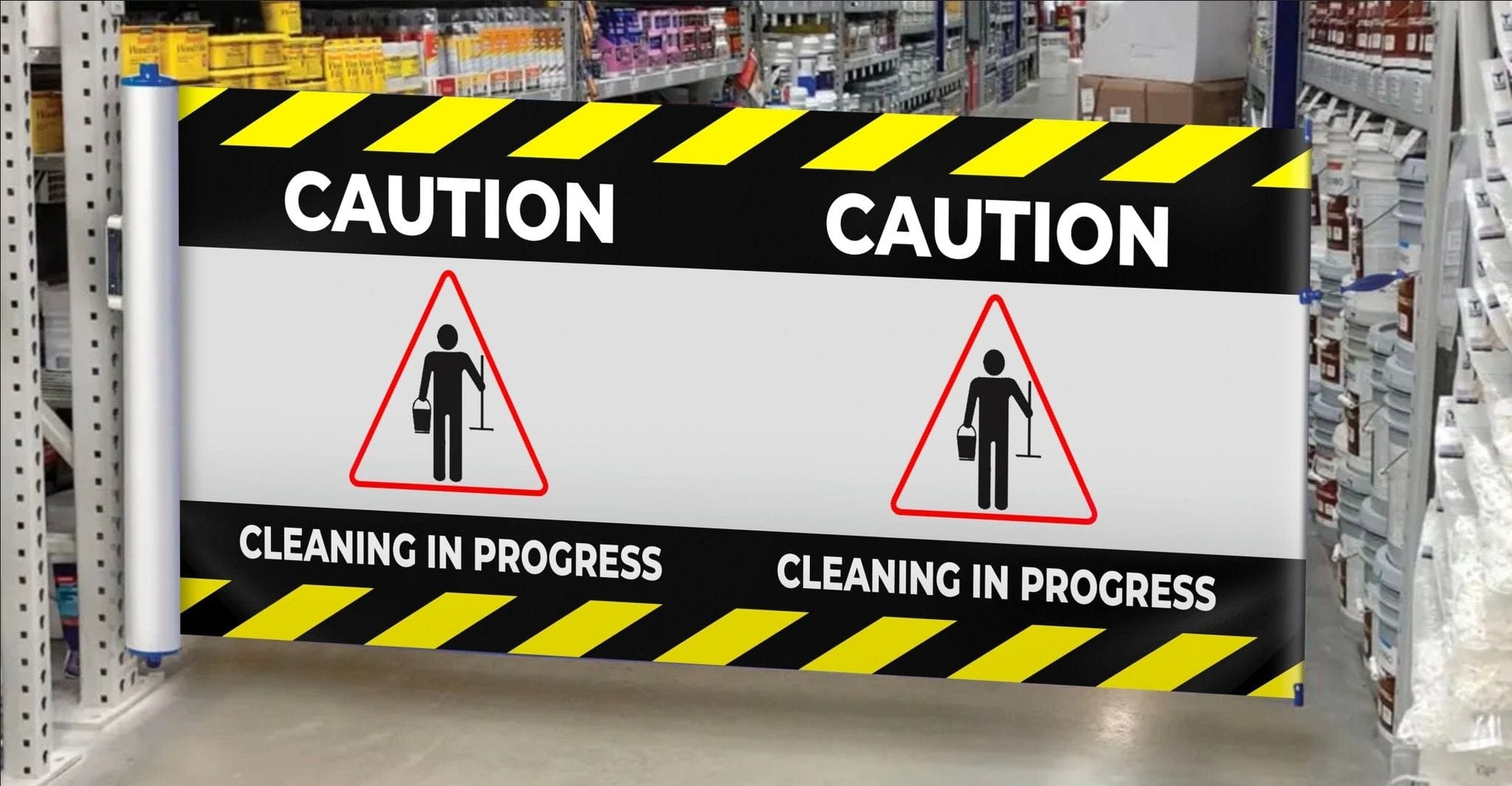 ZonePro Wall/Rack Mounted Portable Retractable CUSTOM Banner, SINGLE 1 ...